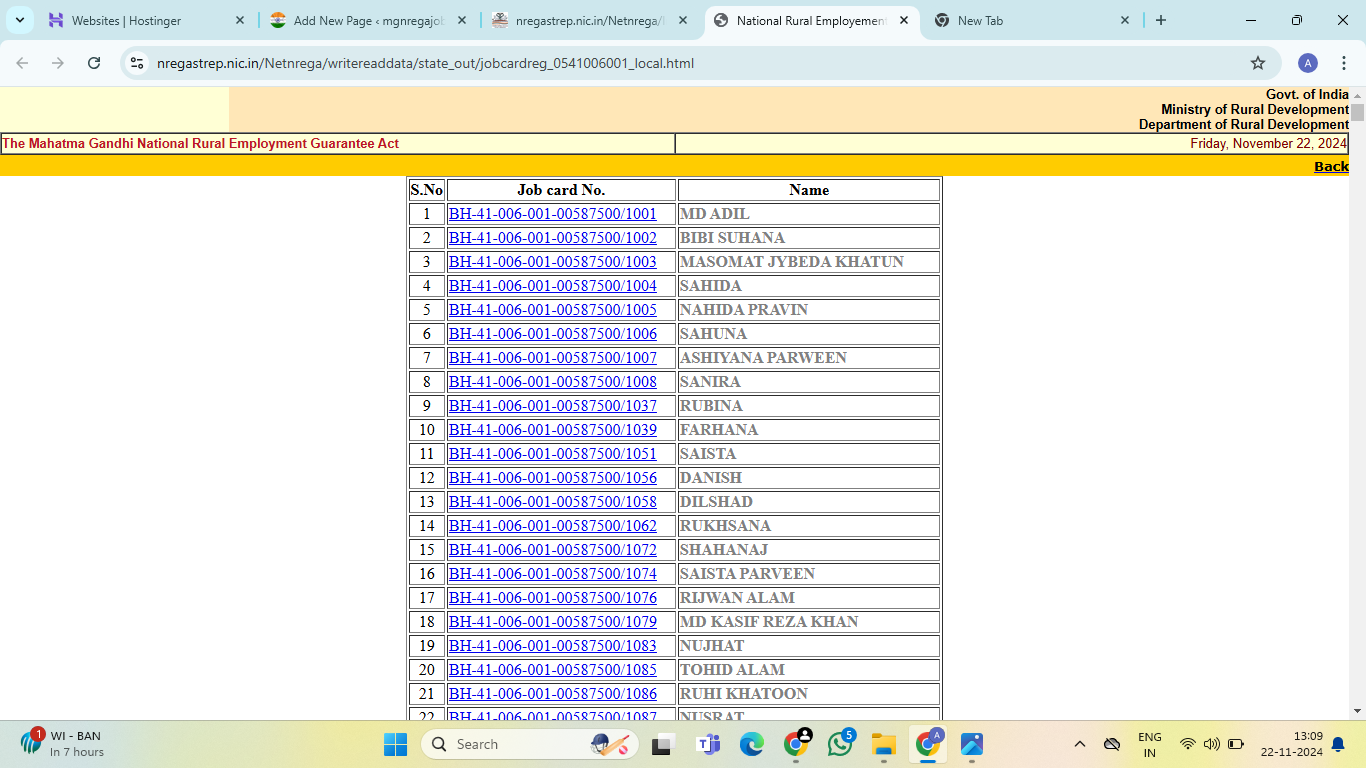 NREGA Bihar job card list 2025(मनरेगा बिहार): Check, Download, and ...